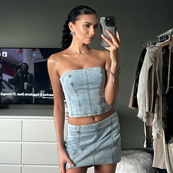 Meshki | Skirts | Two Piece Denim Set | Poshmark